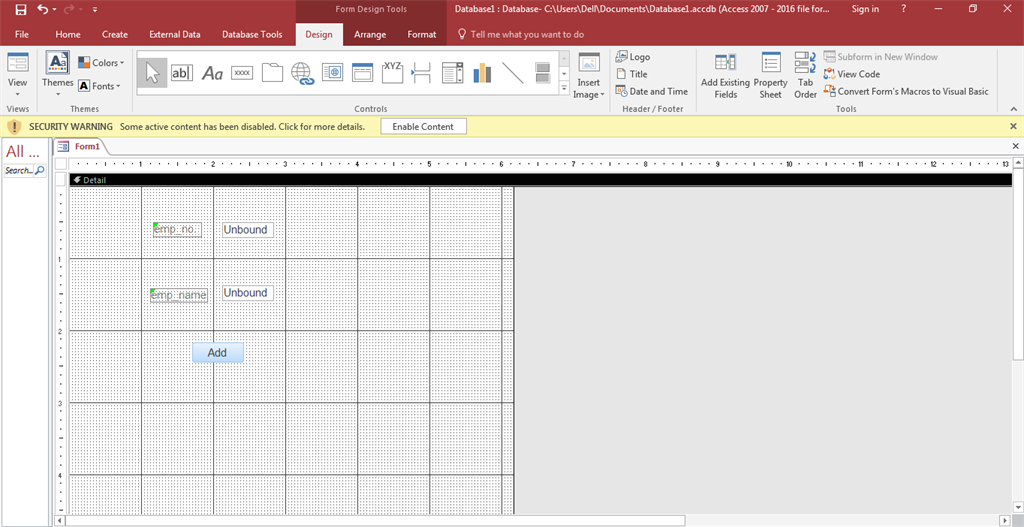 How To Create Forms In MS Access 2016